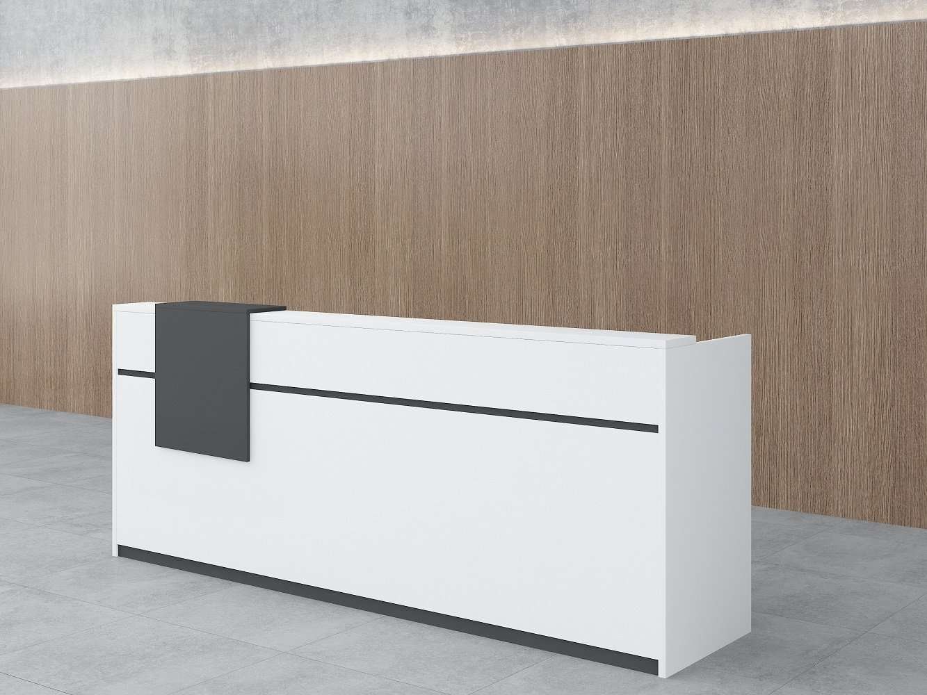 Brand New Boston Reception Desk 2m – White – Low Cost Office Furniture